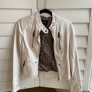 TCEC | Jackets & Coats | Tcec Faux Leather Animal Print Lining Cream ...